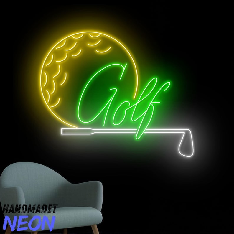 Golf Neon Sign, Golf Ball Led Sign, Golf Sport Led Light, Golf Player ...
