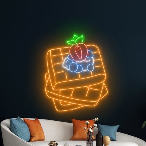 Waffle Pancake Neon Sign, Waffles Led Light, Waffle Pancake Led Sign ...