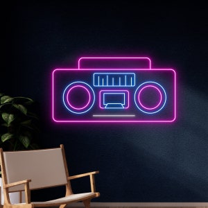 Boombox Neon Sign, Tape Recorder Led Sign, Music Stereo Led Light ...
