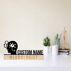 Custom Neurologist Desk Name Plate, Neurologist Metal Nameplate for ...