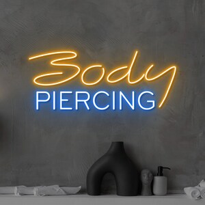 Body Piercing Open Led Neon Sign, Piercing Led Sign, Bar Neon Sign ...