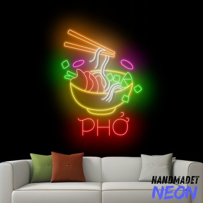 Pho Neon Sign, Vietnamese Cuisine Led Light, Pho Bowl Neon Light, Pho ...