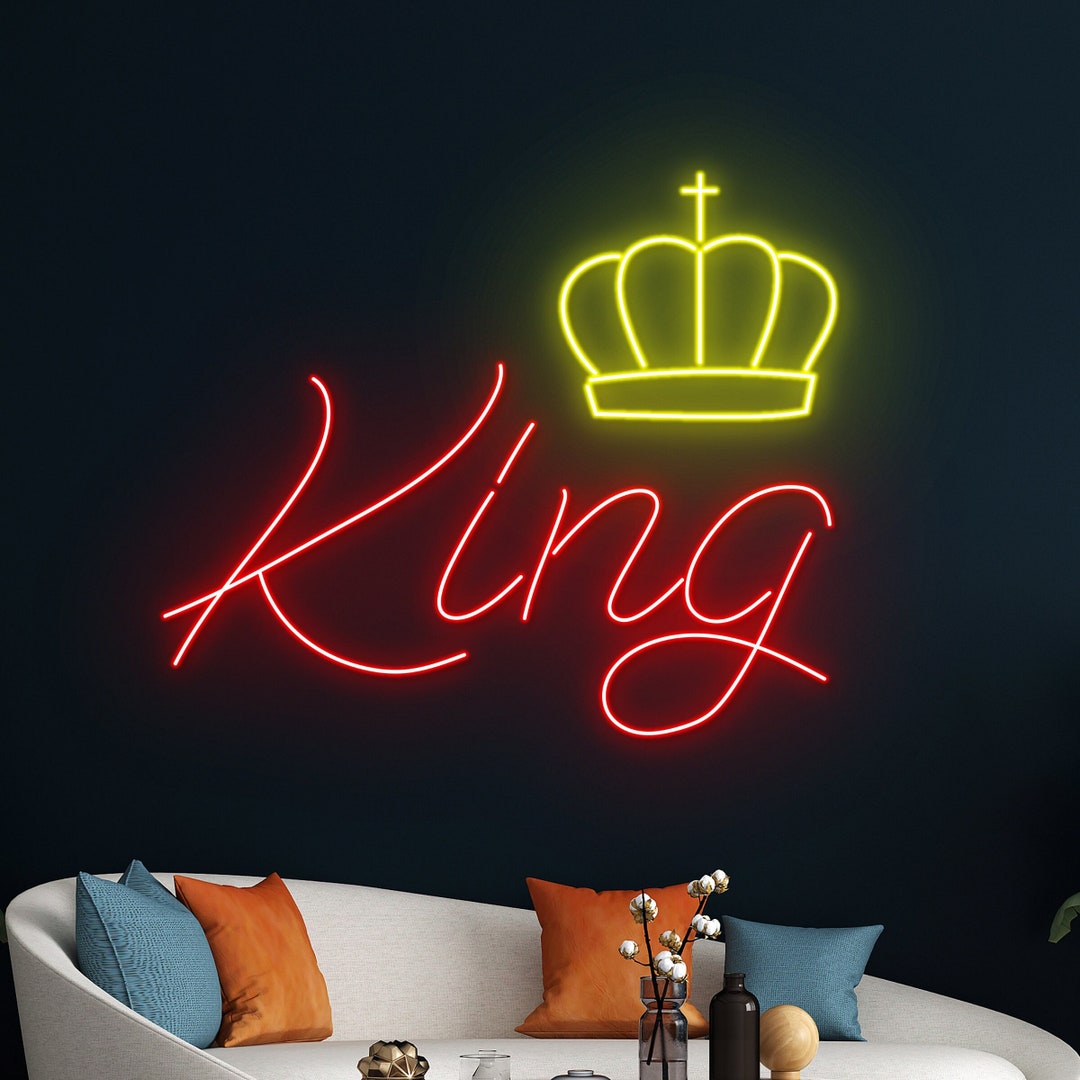 King Crown Neon Sign, Crown King Led Sign, King Crown Led Light, Royal ...