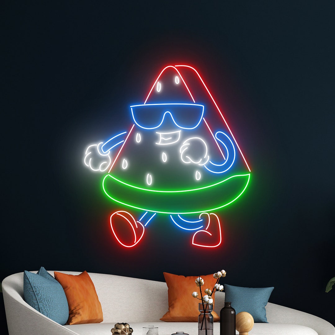 Cute Watermelon Neon Light, Cool Watermelon Led Light, Fruit Store Led ...