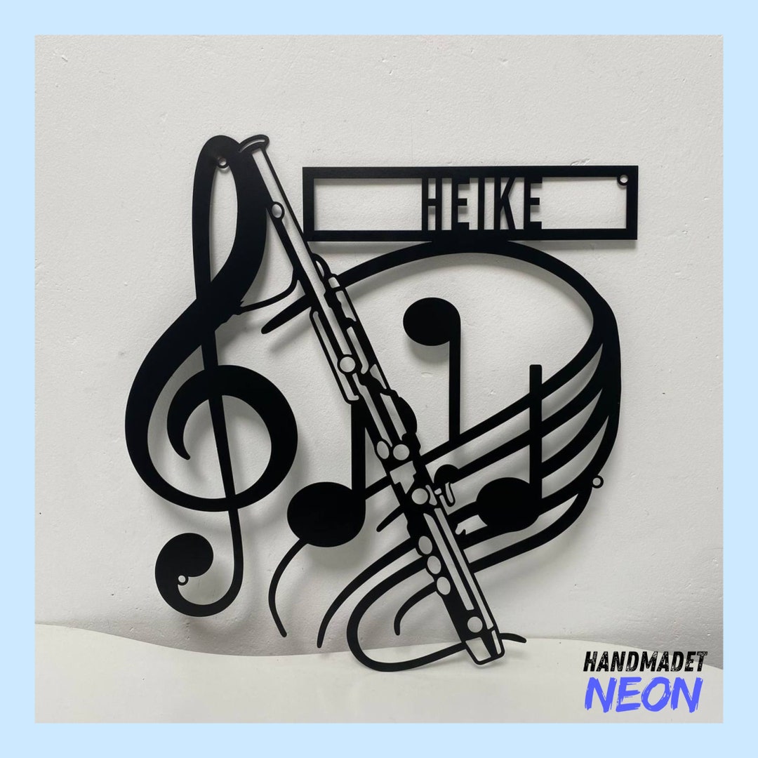 Personalized Bassoon Musical Metal Sign, Music Metal Light, Bassoon Led ...
