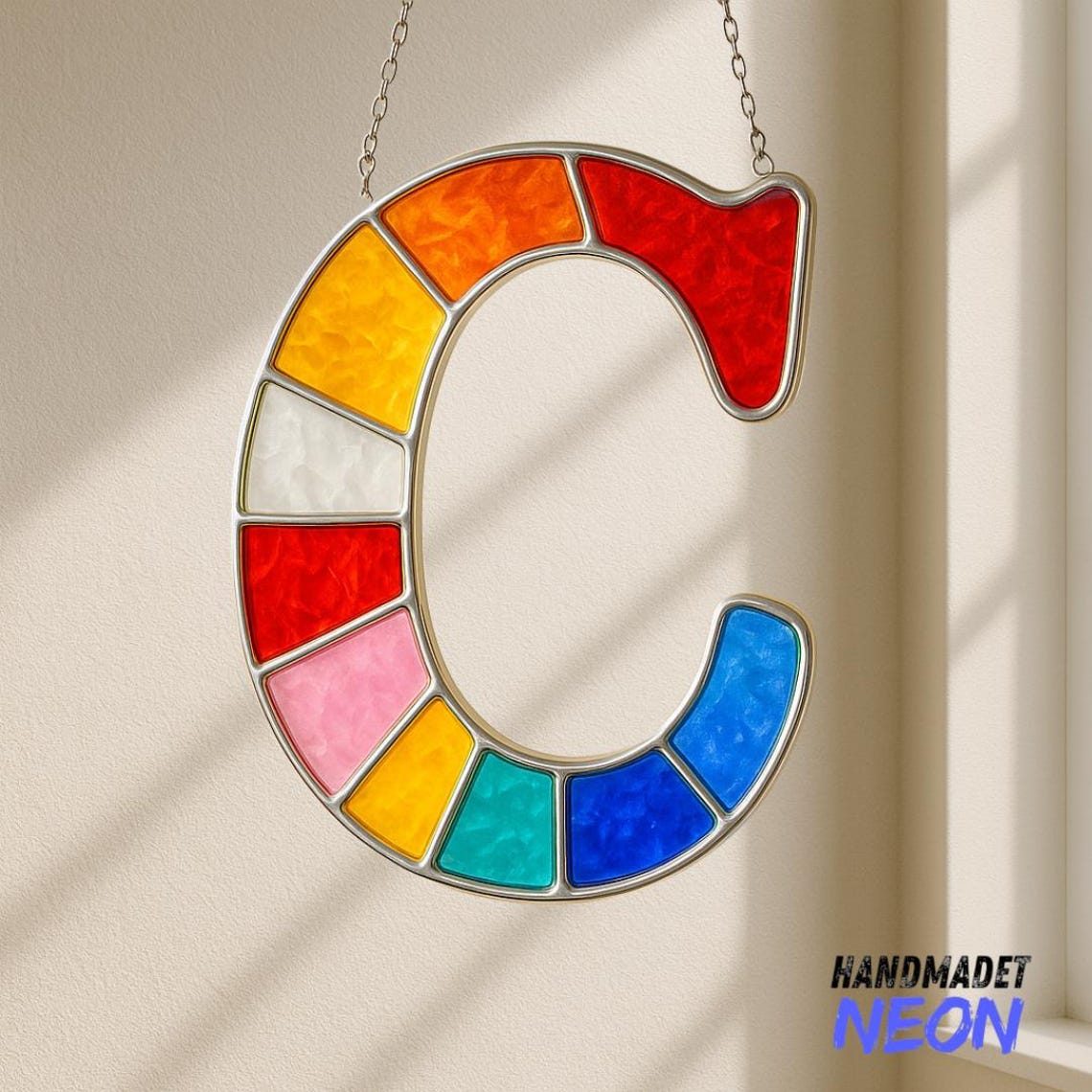 Personalized Monogram Stained Glass: Initial Hanging Letters, Handmade ...