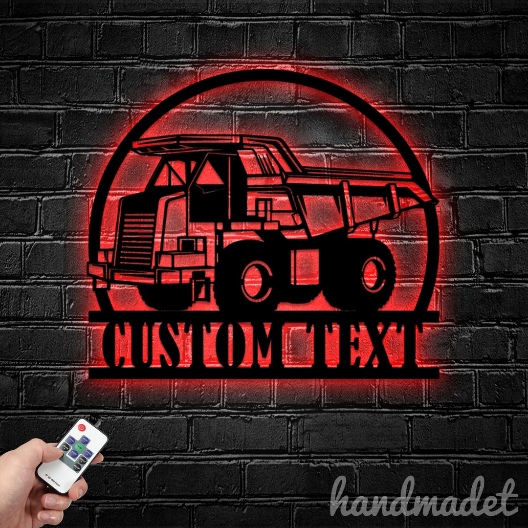Personalized Mining Truck Metal Wall Sign, Vehicle Metal Wall Light ...