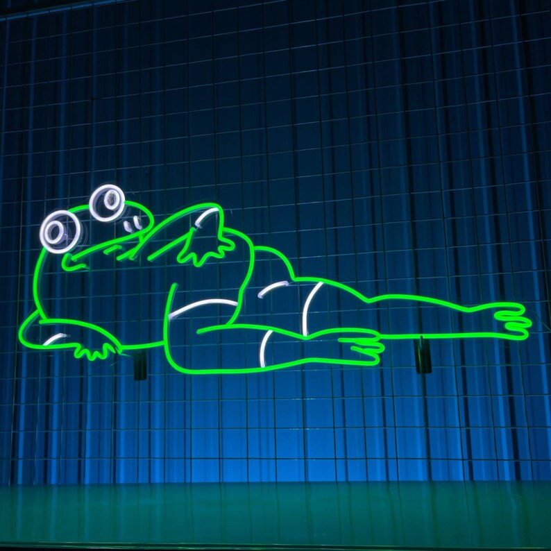 Custom Frog Neon Light, Lying Down Frog Led Light, Frog Led Sign ...