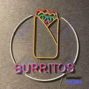 Custom Burritos Neon Sign, Mexico Burrito LED Sign, Mexican Food Neon ...
