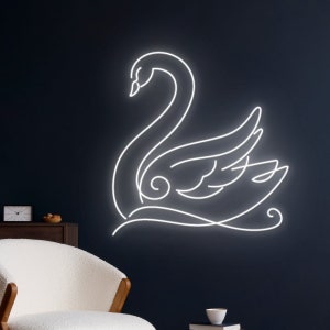 Swan Led Sign, Swan Neon Sign, Swan Bird Neon Light, Swan Bird Led ...