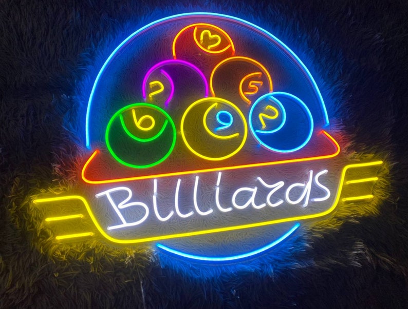 Custom Billiards Led Sign Billiards Neon Sign Wall Decor - Etsy