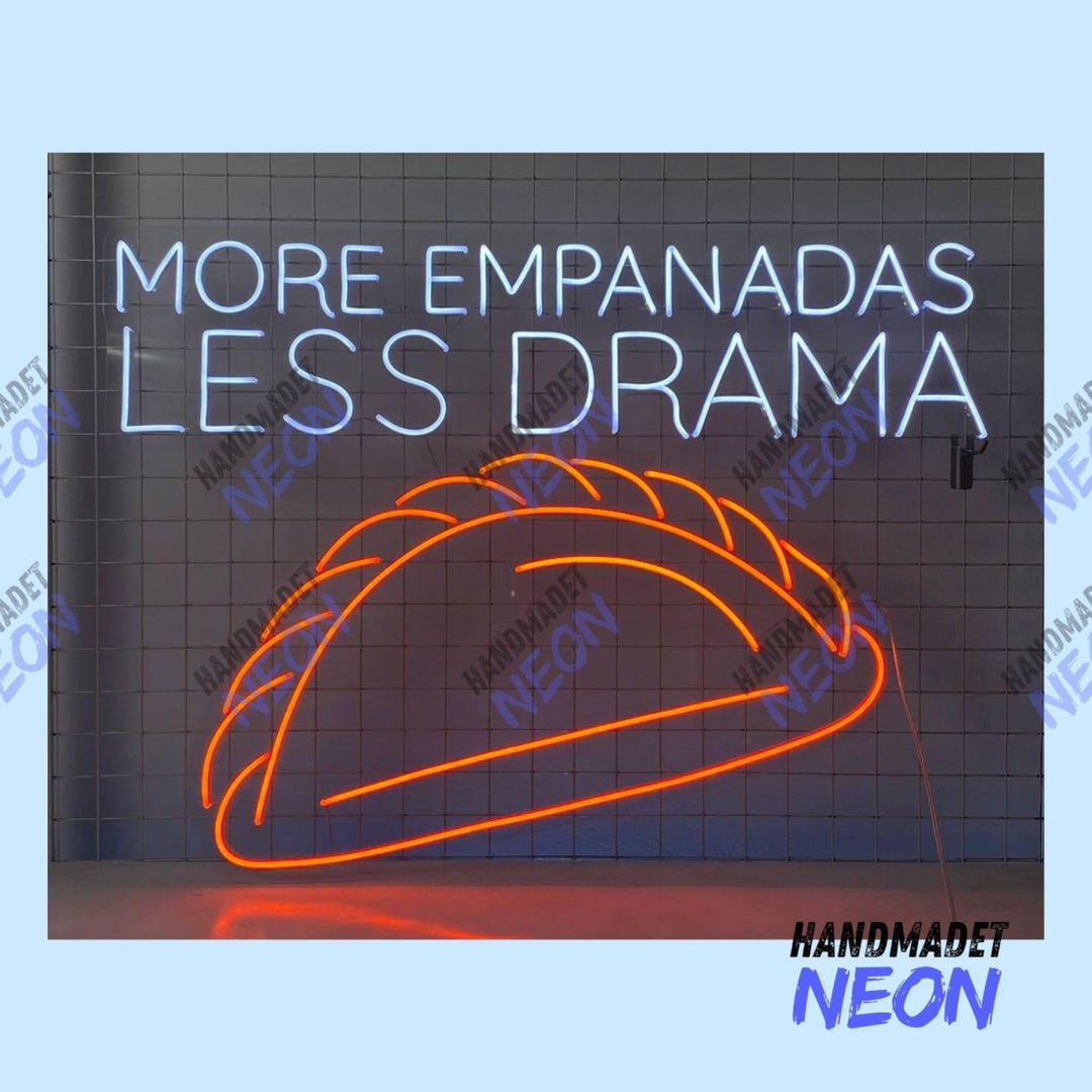 Mexican Empanada Neon Sign, Empanadas Led Sign, Empanada Led Light ...