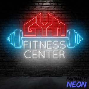 Gym Fitness Center Neon Sign, Gym Led Sign, Weightlifting Led Light ...