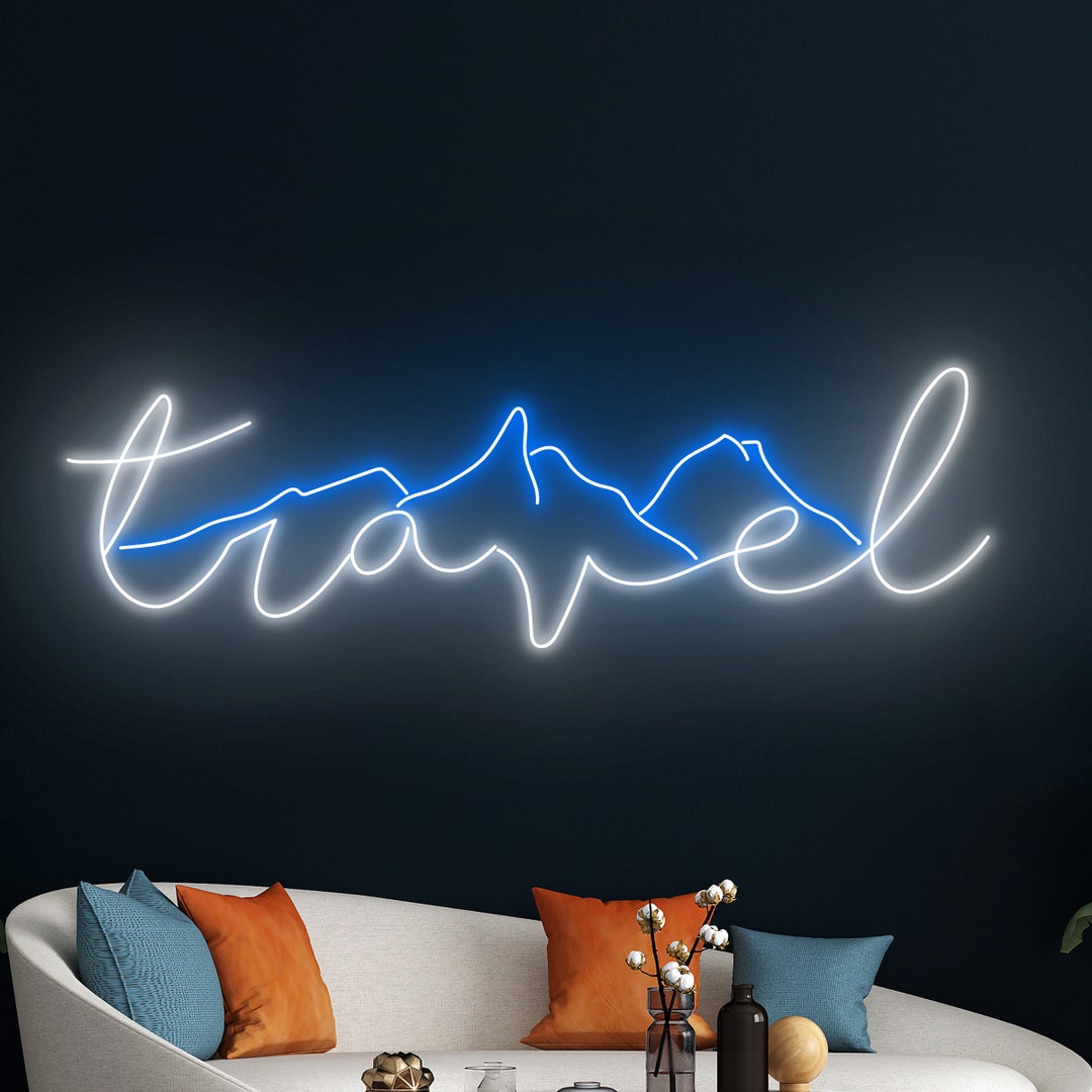 Travel Mountain Led Sign, Mountain Neon Sign, Mountain Neon Sign ...