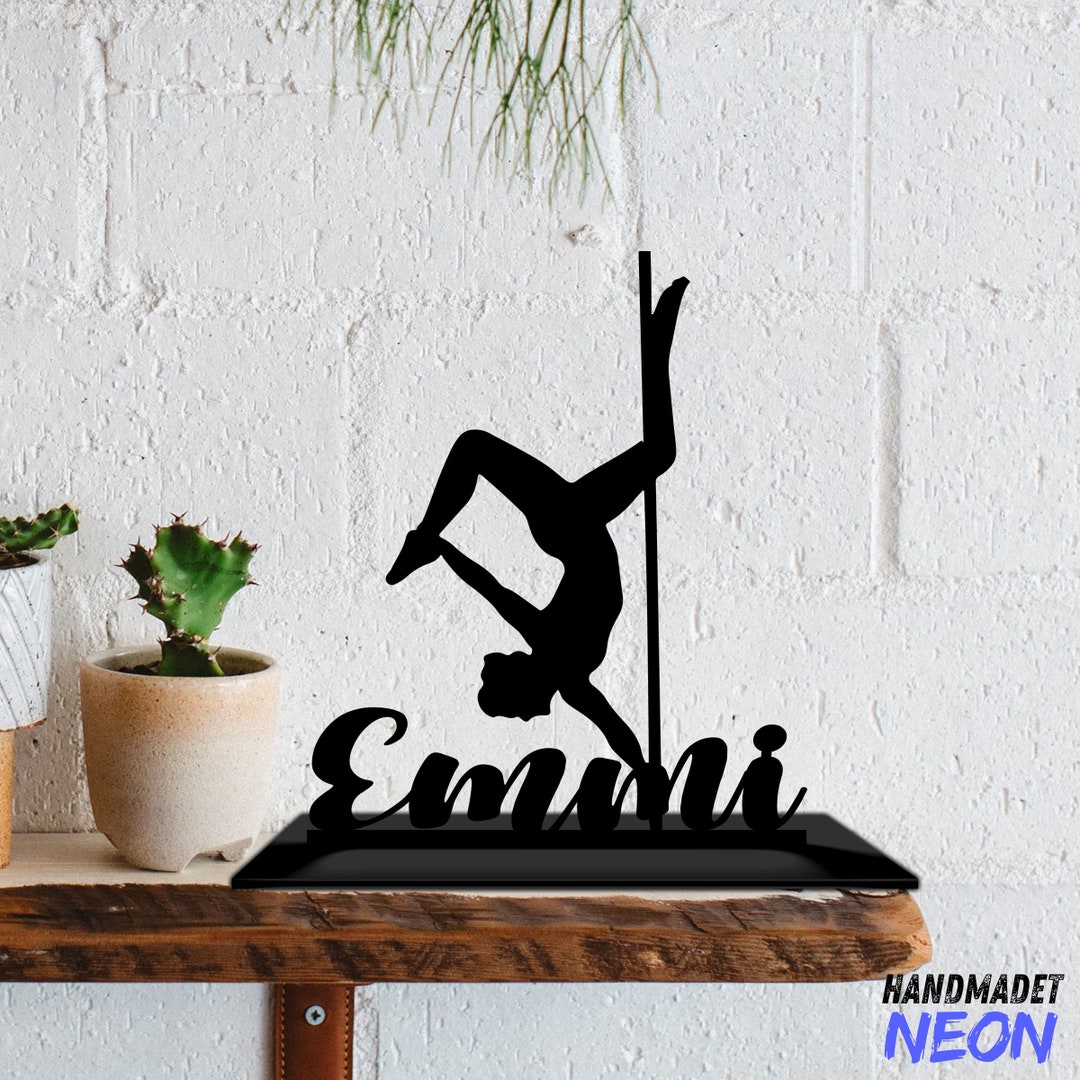 Custom Pole Dance Male Table Decor, Pole Dance Metal Shelf Decor Home ...