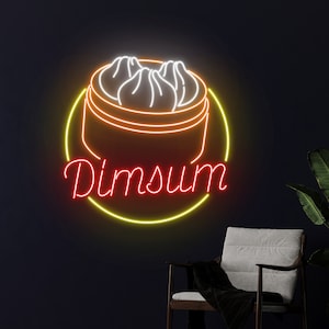 Dimsum Neon Sign, Dimsum Led Sign, Dimsum Led Light, Chinese Food Neon ...