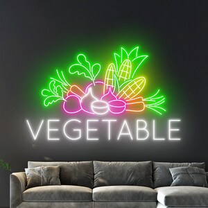 Vegetable Neon Light, Healthy Food Neon Sign, Vegetarian Led Light ...