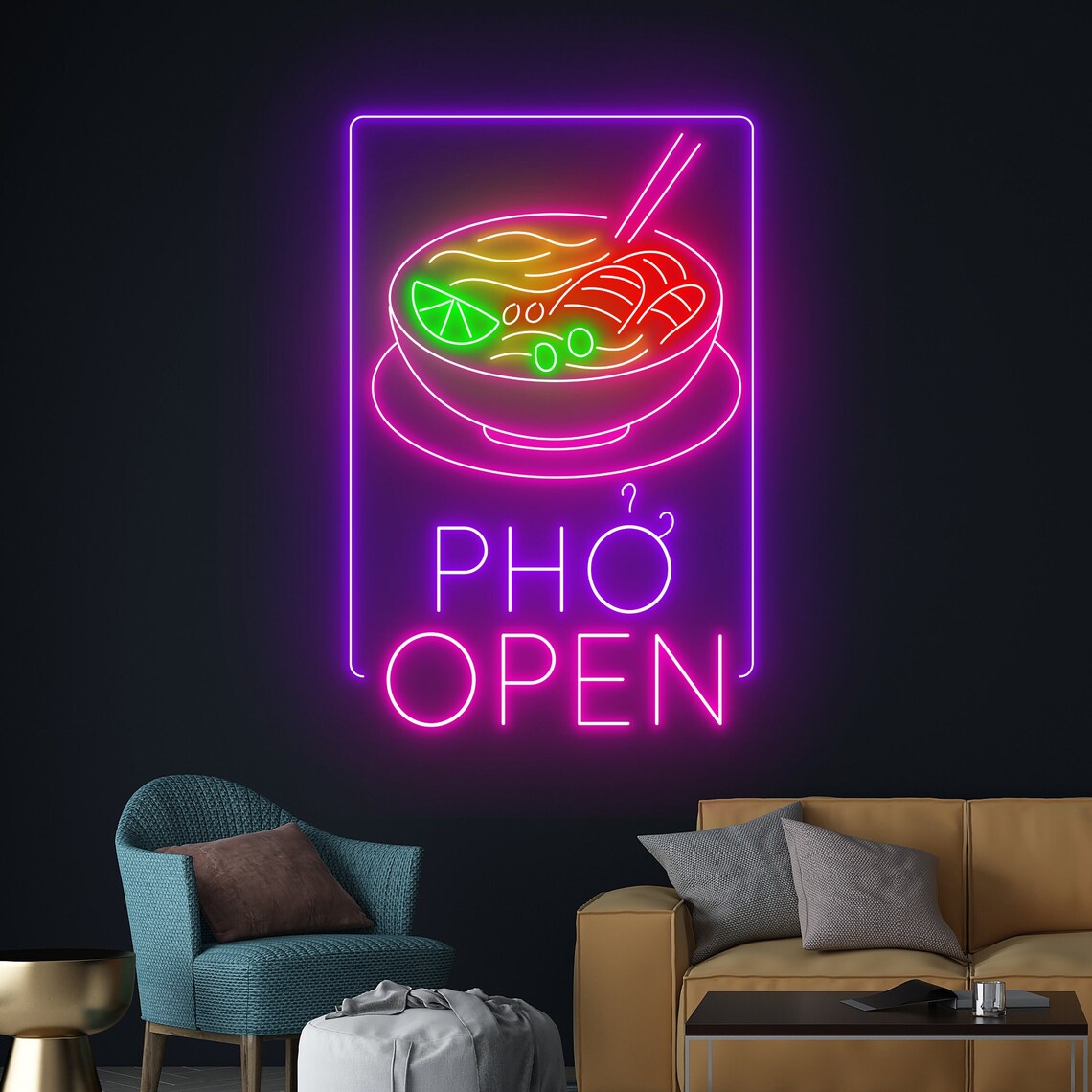 Phở Open Neon Sign, Pho Real Restaurant Neon Sign, Pho Neon Light, Pho ...