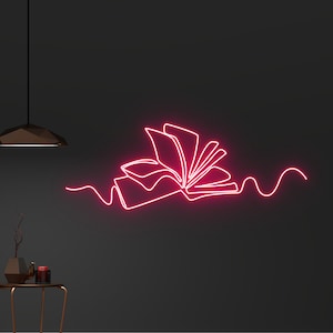 Custom Book Neon Sign, Custom Reading Books LED Light, Book Lover Neon ...