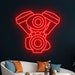 Motorcycle Engine Neon Sign, Motorcycle Engine Led Sign, Motorbike Led ...