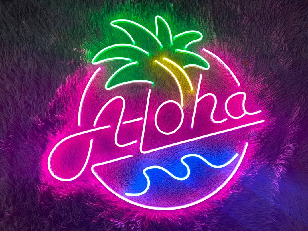 Aloha Beer Led Sign, Aloha Cocktails Led Sign, Wall Decor, Neon Sign ...