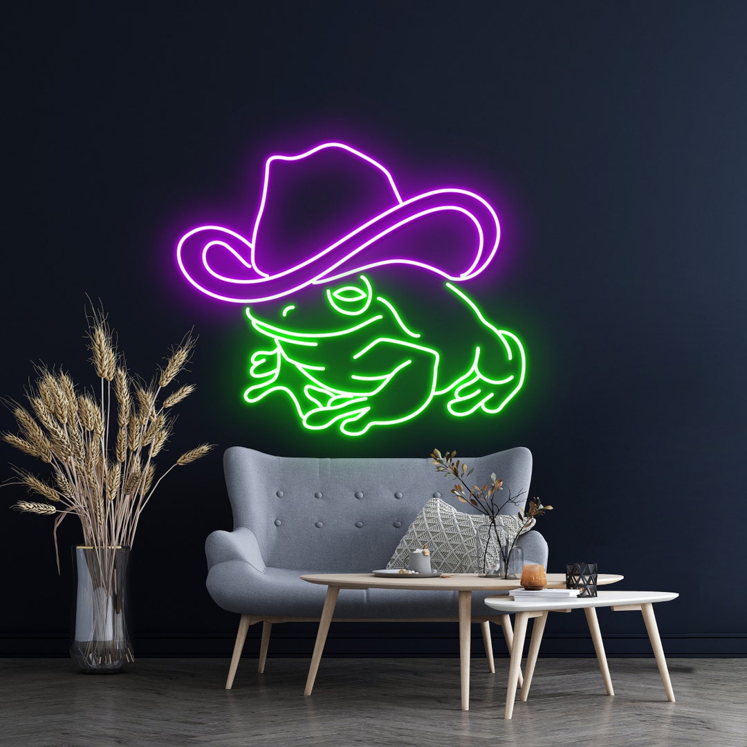 Cowboy Frog Neon Sign, Cowboy Frog Led Signs, Cowboy Frog Wall Led ...