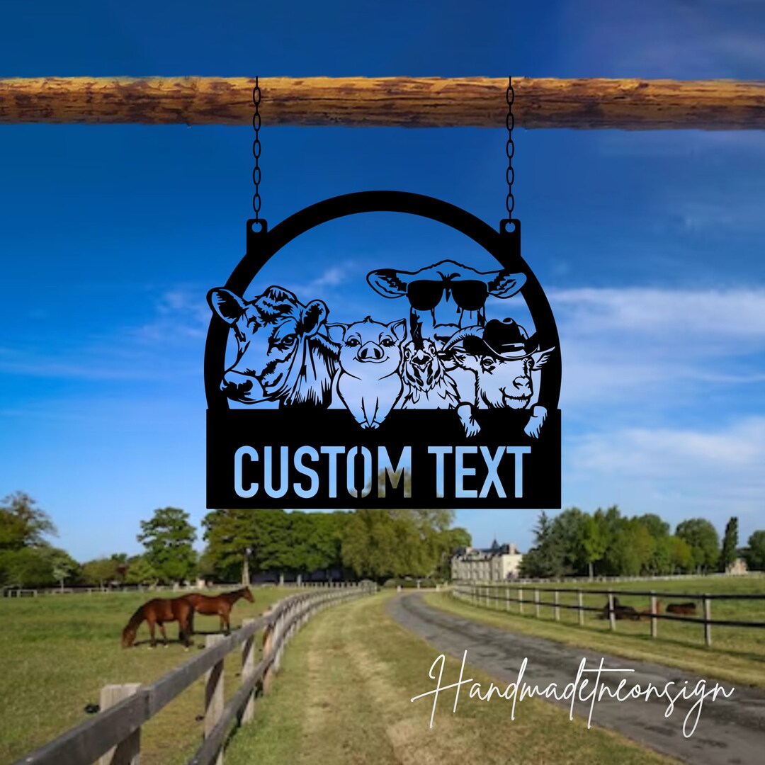 Custom Outdoor Farm Metal Wall Art Hanging - Personalized Outdoor Farm ...