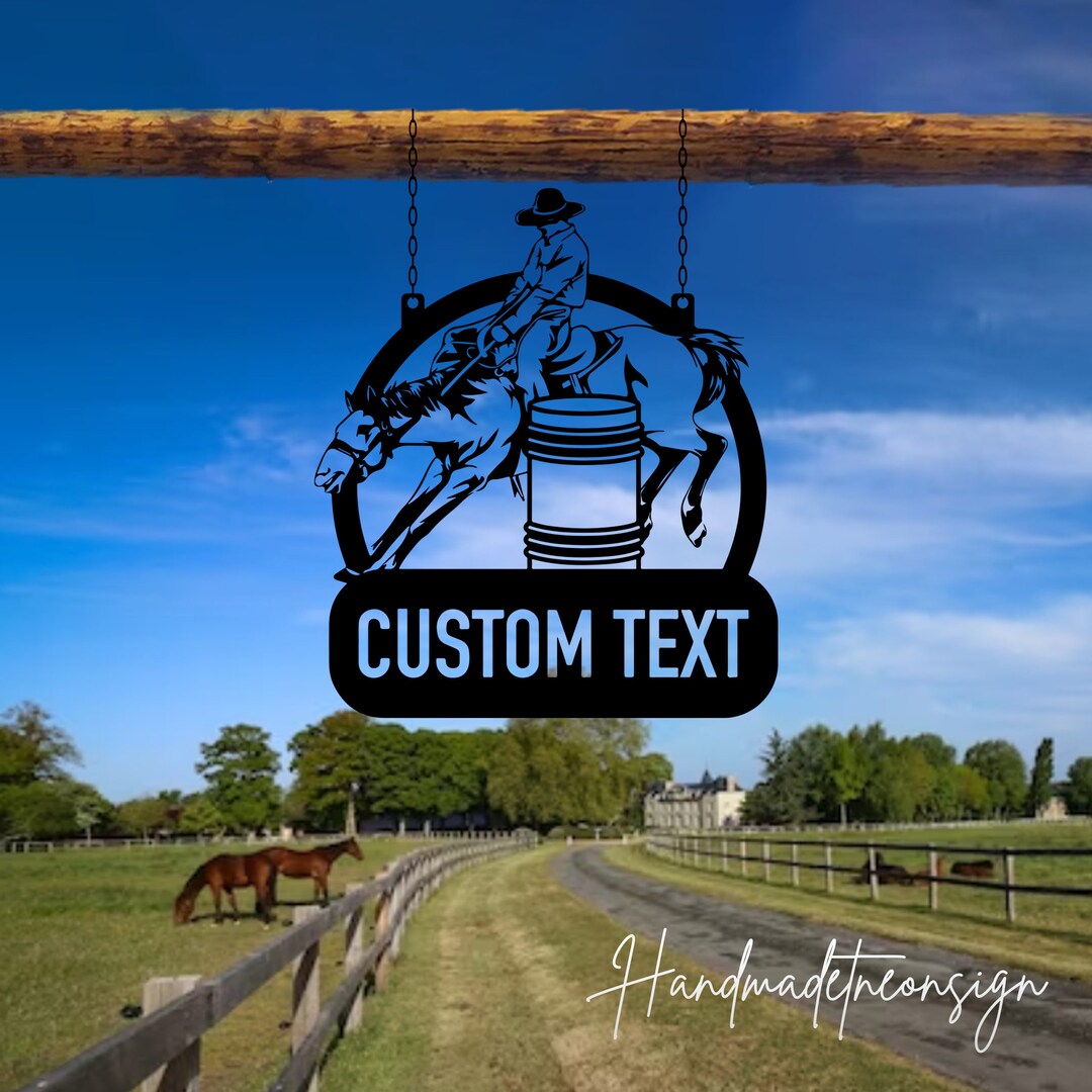 Personalized Outdoor Cowboy Farm Sign Hanging Metal Sign Custom Farm ...