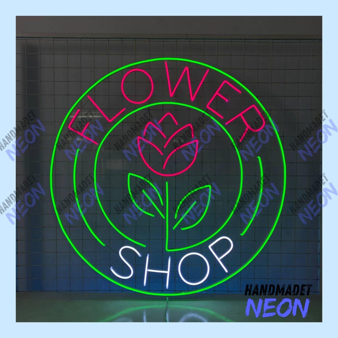 Custom Flower Shop Neon Light, Floral Shop Neon Sign, Flower Led Light ...