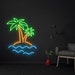 Beach Tropical Palm Island Led Sign, Tropical Palm Tree Neon Sign, Wall ...