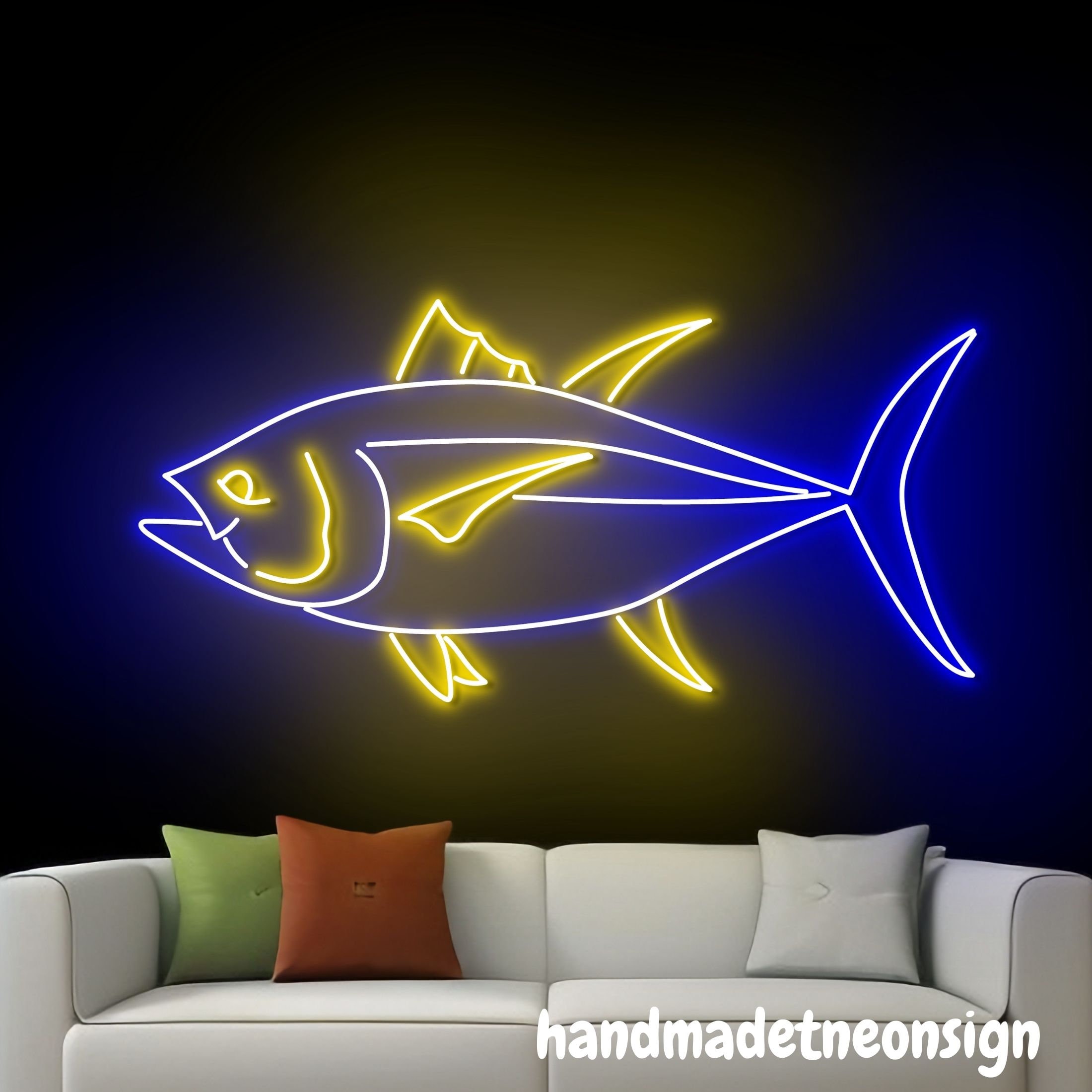 Tuna Fish Neon Sign, Tuna Fish Led Sign, Tuna Fish Led Light, Fish Neon ...