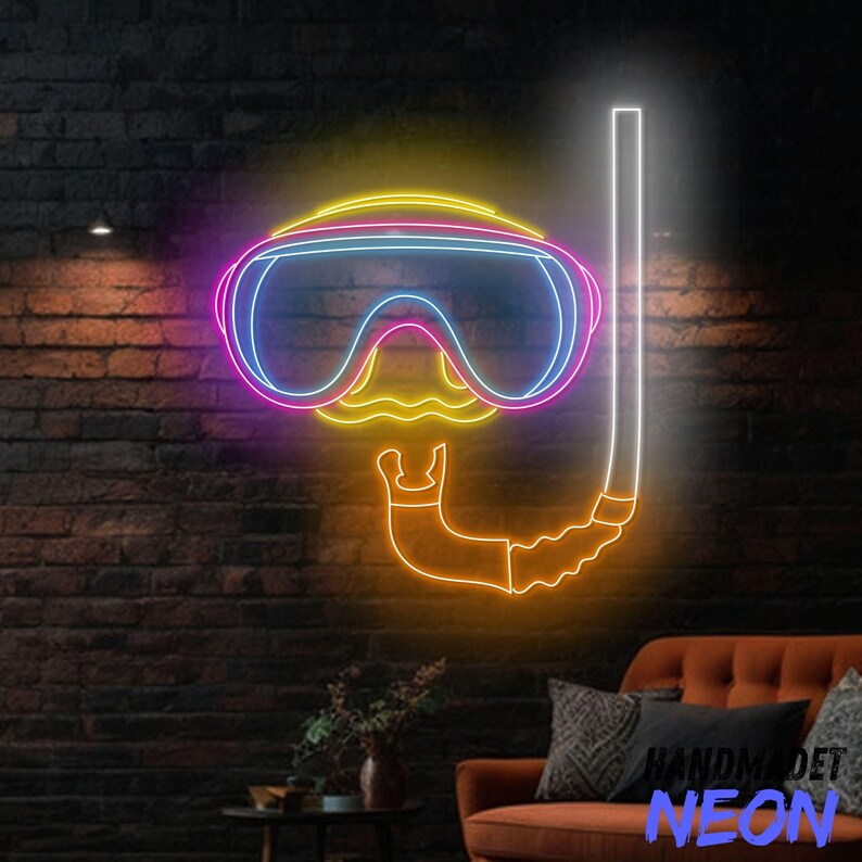 Diver Mask Neon Sign, Scuba Diving Led Sign, Diver Neon Light, Scuba ...
