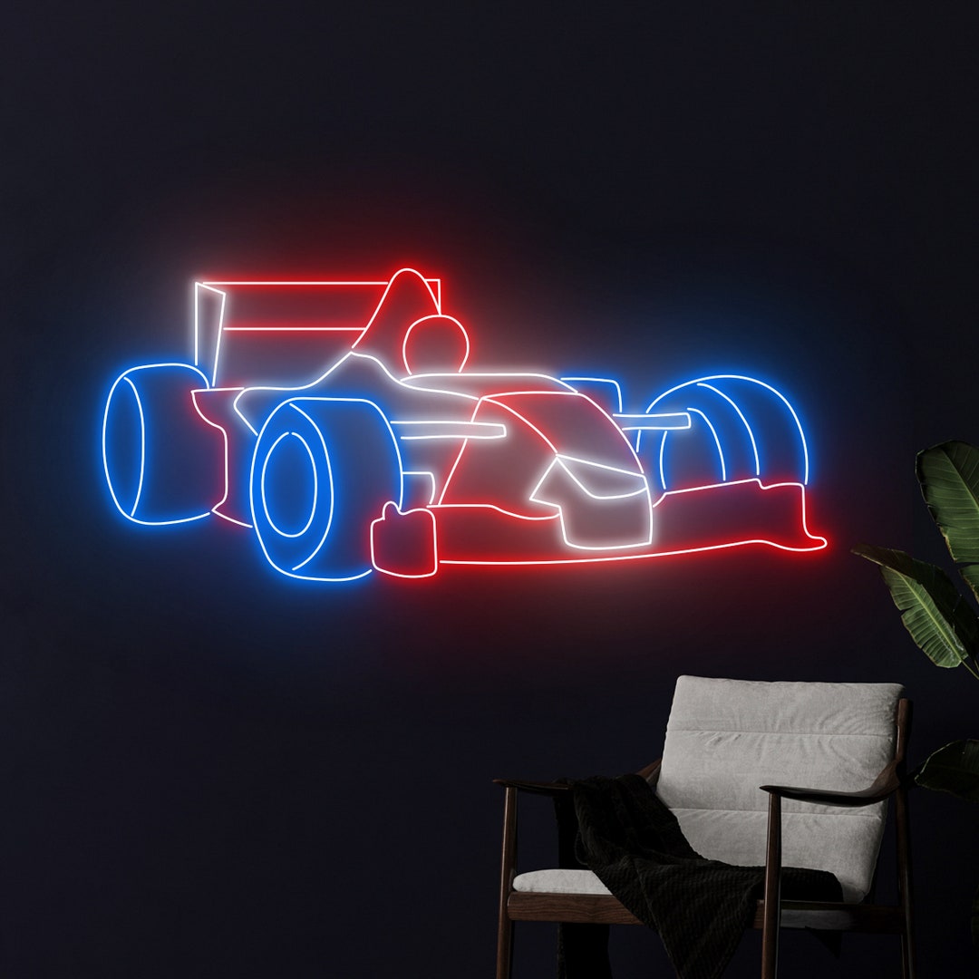 Racing Car Neon Sign, Sport Racing Car Led Sign, Car Led Light, Car ...