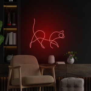 Cat Neon Signs Cute Cat Led Signs Pet Lover Gifts Neon - Etsy