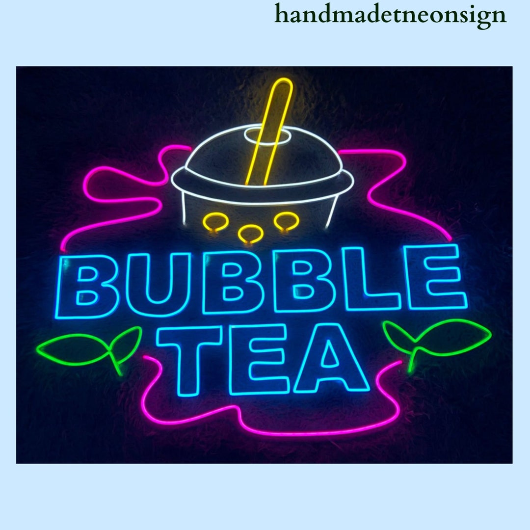 Bubble Tea Neon Wall Sign, Boba Tea Led Wall Sign, Milk Tea Neon Wall ...