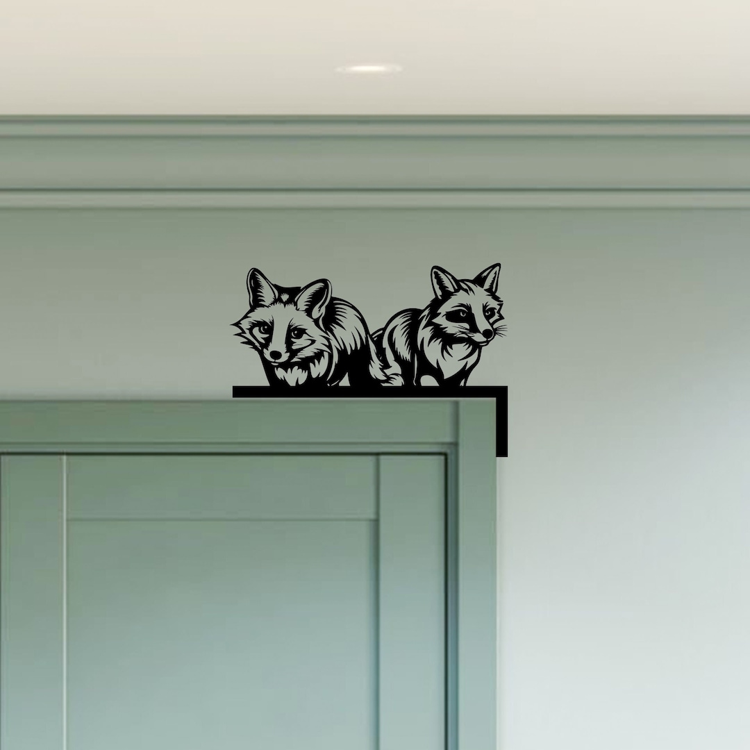 Personalized Fox Door Corner Metal Wall Art, Fox Metal Sign Door Topper ...