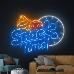 Snack Time Neon Sign, Cookies Ice Cream Neon Sign, Cookies Bakery Led ...