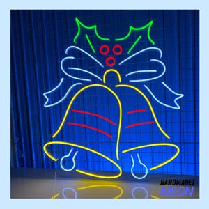 Christmas Bell Neon Sign, Christmas Led Sign, Wall Decor, Merry ...