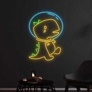Dinosaur Astronaut Led Sign, Astronaut Dinosaur Neon Sign, Dinosaur ...