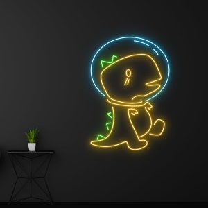 Dinosaur Astronaut Led Sign, Astronaut Dinosaur Neon Sign, Dinosaur ...