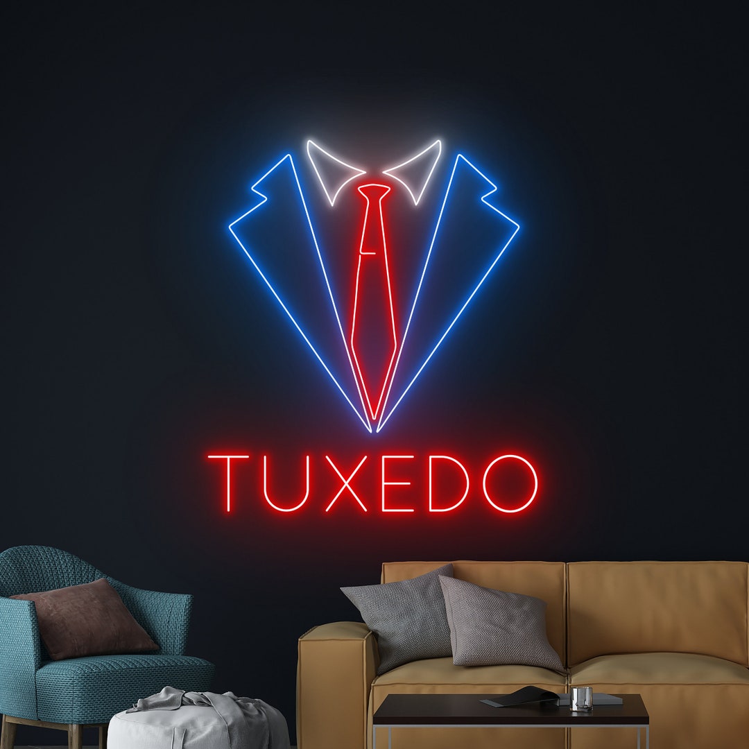 Tuxedo Led Sign, Tuxedo Neon Sign, Men's Vest Led Light, Clothing Store ...