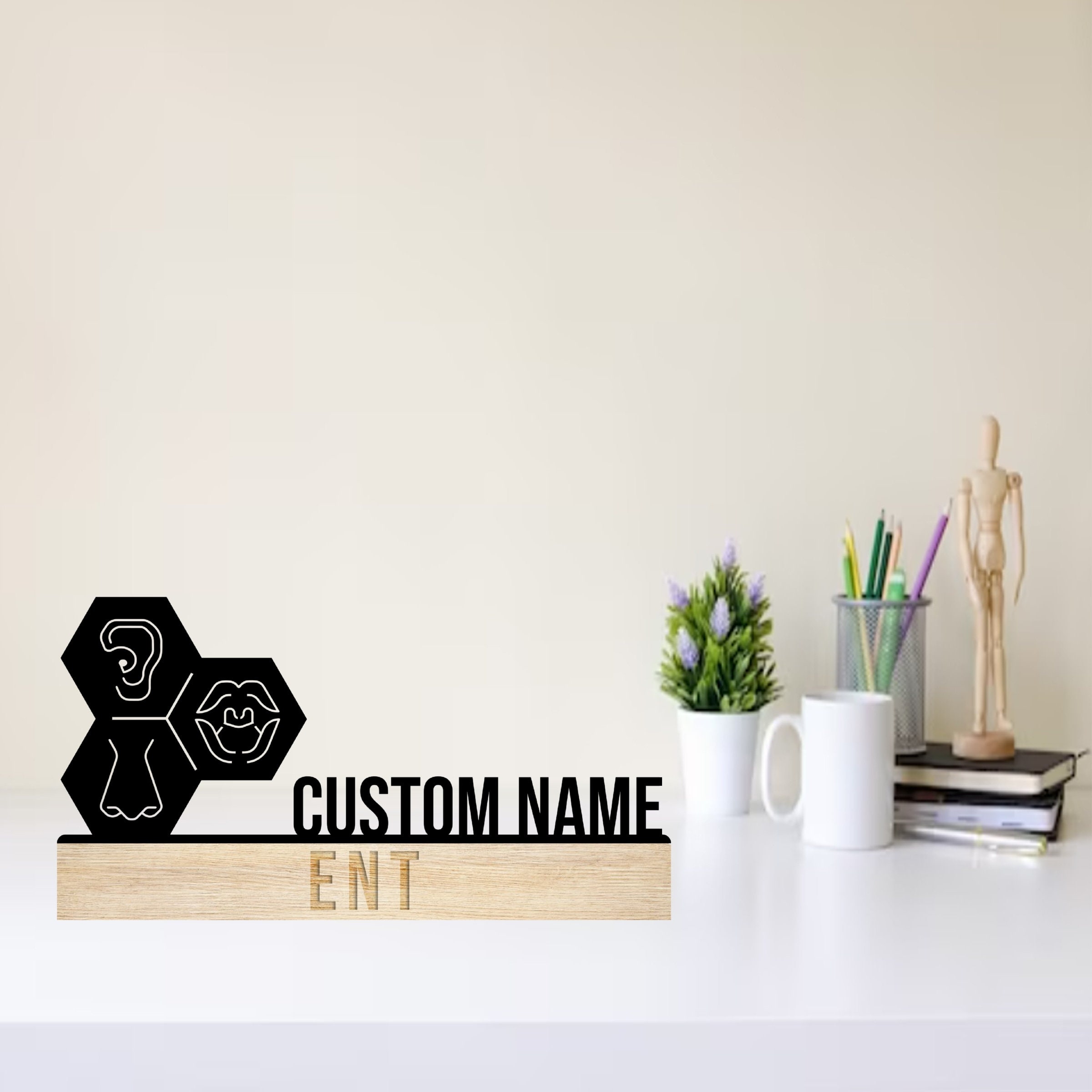 Custom Ent Doctor Desk Name Plate, Ent Doctor Metal Nameplate for Desk ...