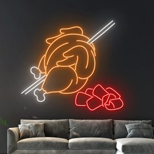 Roasted Chicken Neon Sign, Roasted Chicken Led Sign, Chicken Led Light ...