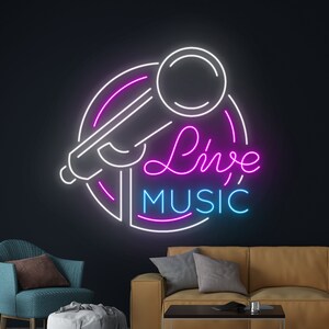 Live Music Neon Light, Karaoke Led Sign, Karaoke Led Light, Live Music ...