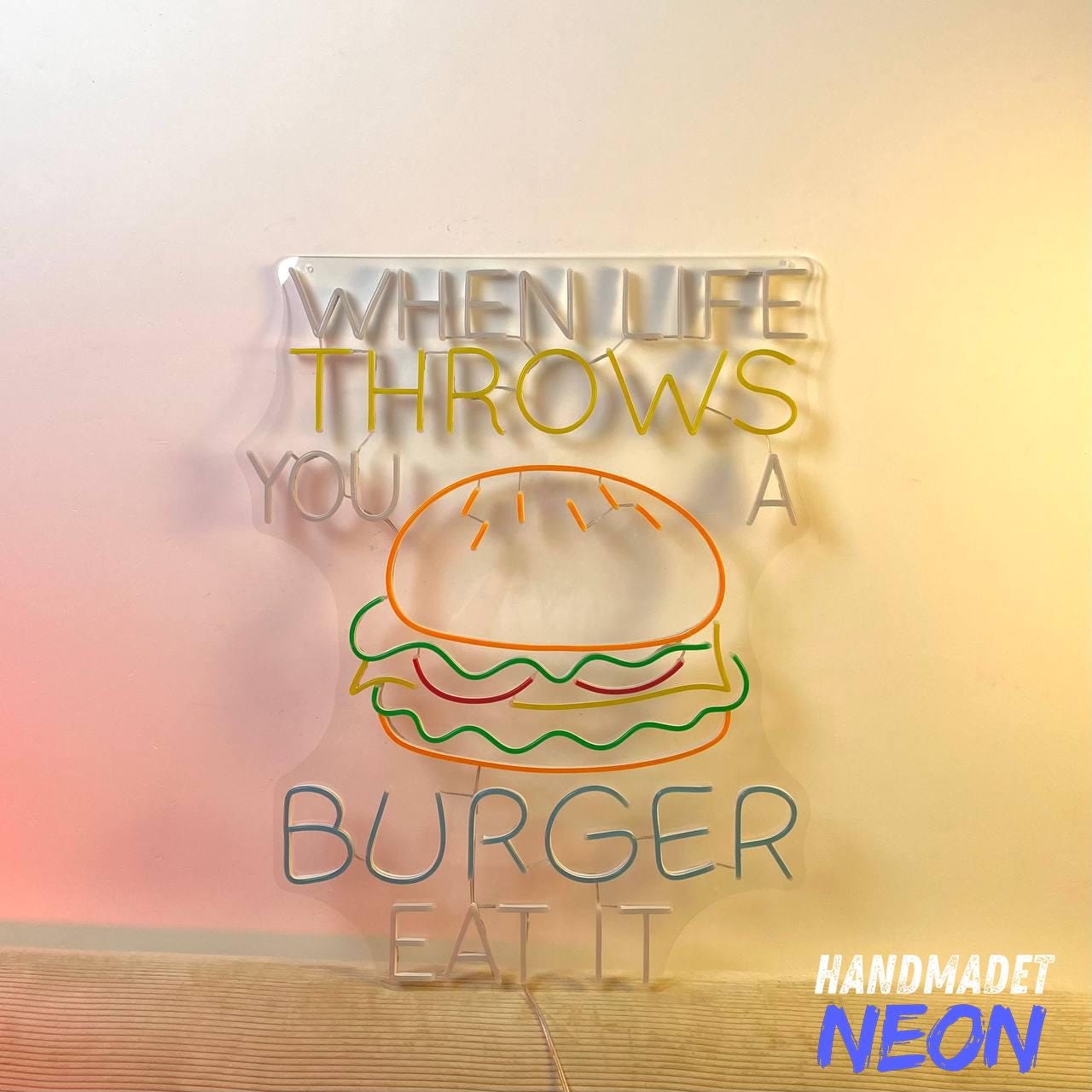 Hamburger Neon Light, Burger Neon Sign, Burger Led Sign, Fast Food Neon ...