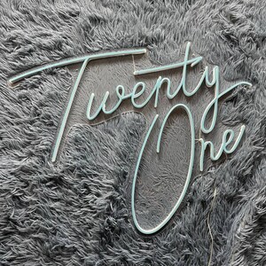 Custom Twenty One Birthday Neon Light, Custom Name LED Sign, Twenty One ...