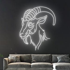 Goat Neon Sign, Goat Led Sign, Goat Led Light, Goat Neon Light, Goat ...