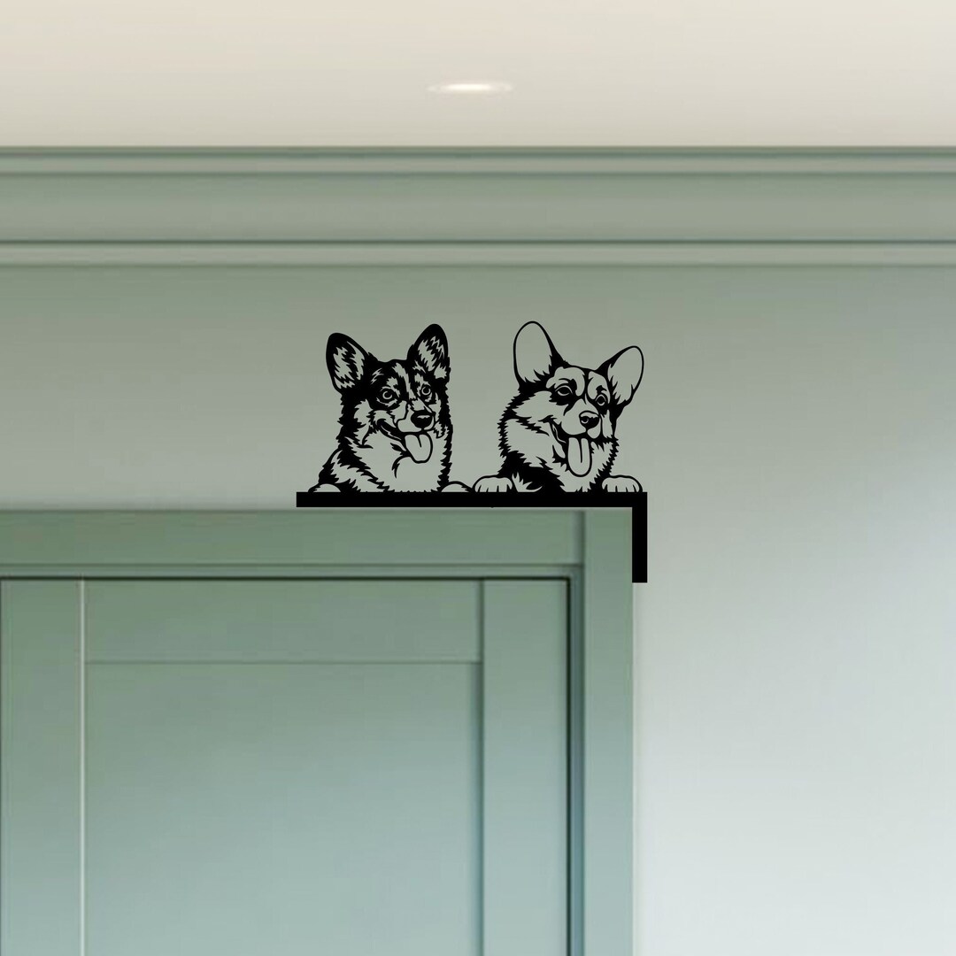 Personalized Corgi Door Corner Metal Wall Art, Corgi Metal Sign Door ...