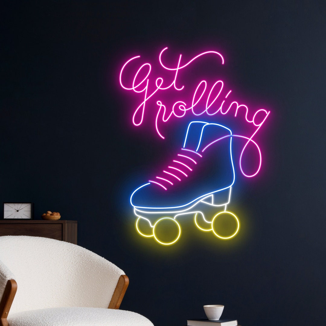 Get Rolling Roller Skate Neon Sign, Rolling Skate Led Sign, Roller ...
