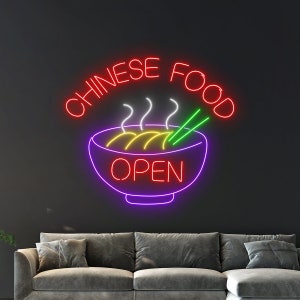 Custom Chinese Food Open Led Sign, Chinese Noodles Led Light, Noddles ...